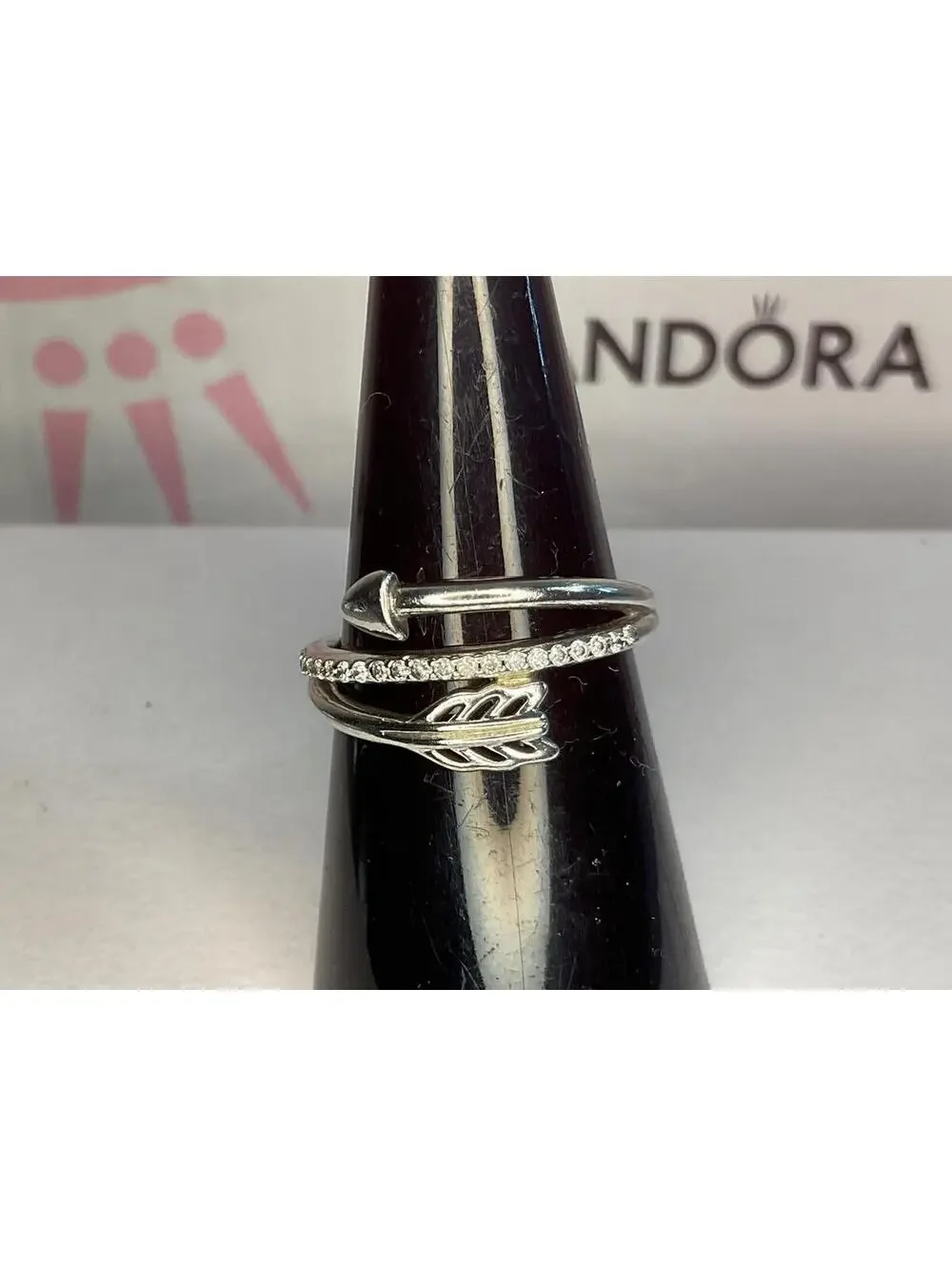 Pandora | Jewelry | Pandora Sparkling Arrow Wrap Around Ring Sz 7 New ...